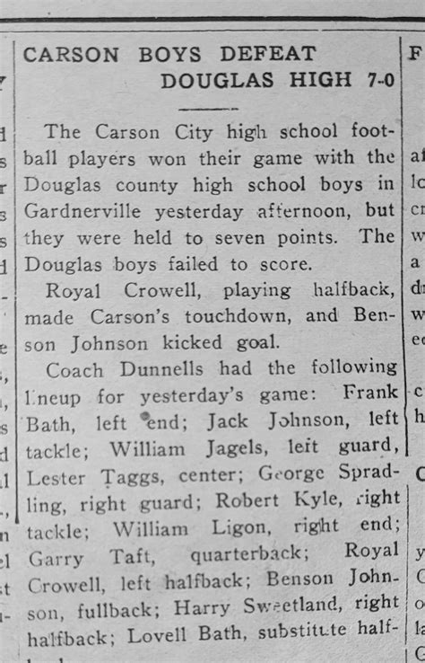 Carson Douglas Football Then And Now Serving Minden Gardnerville And Carson Valley