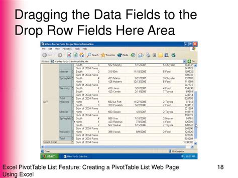 Ppt Excel Pivottable List Feature Powerpoint Presentation Free