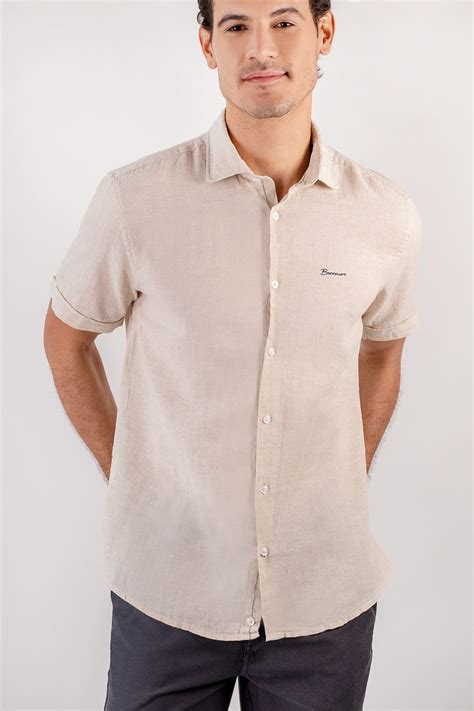 Camisa Manga Curta Blues Algod O E Linho Slim Mescla Beach Loja De Roupa Masculina Polo
