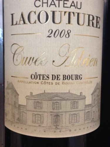 Château Lacouture Cuvée Adrien Côtes de Bourg Vivino US