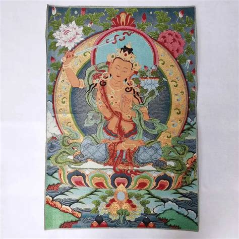 36 Tibet Tibetan Cloth Silk Wenshu Manjushri Kwan Yin Tangka Thangka