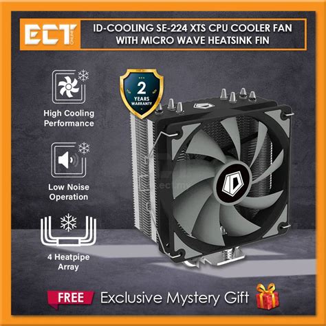 Id Cooling Se 224 Xts Cpu Cooler Fan With Micro Wave Heatsink Fin Black White Argb White