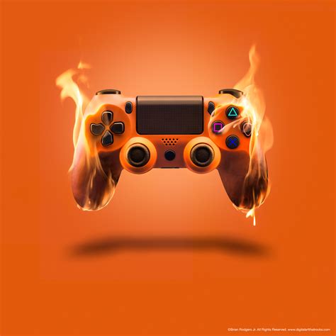 Playstation Controller On Fire Behance
