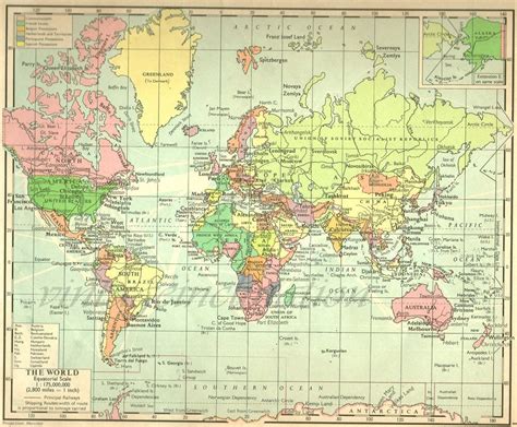 1957 Political Map Of The World Map