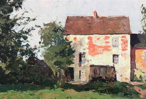 Proantic Paul émile Leconte Maison à Avoisne Huile Sur Bois