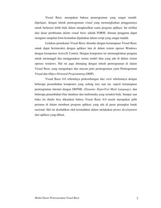 Dasar Pemrograman Visual Basic1 PDF Dasar Pemrograman Visual Basic1 PDF