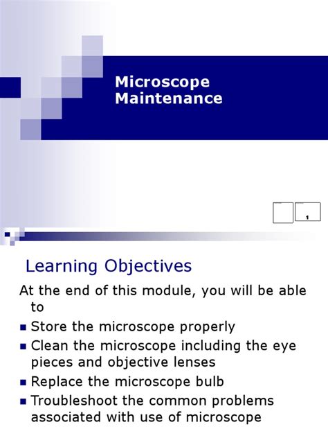 Essential Microscope Maintenance Guide Pdf Optics Electromagnetic