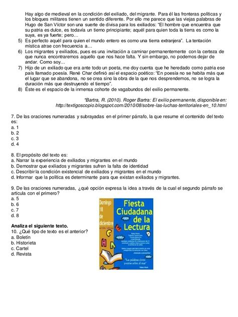 Examen de Diagnóstico de Español para Primero de Secundaria Prado