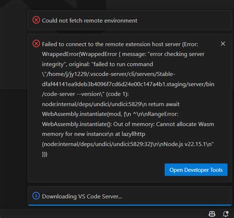 Vscode Remote Server Connection Issue Microsoft Qanda