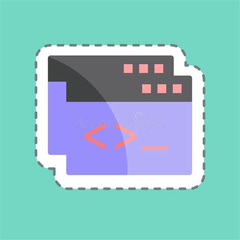 Sticker Line Cut Custom Coding Suitable For Programming Symbol Simple Design Editable Design