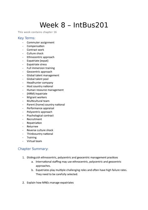 Intbus202 Week 8 Notes Week 8 Intbus This Week Contains Chapter 16
