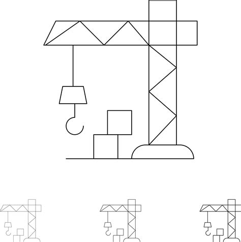 Architecture Construction Crane Bold And Thin Black Line Icon Set 17981007 Vector Art At Vecteezy