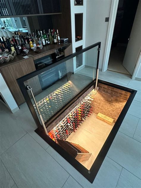 Electric Motorised Glass Wine Cellar Access Door
