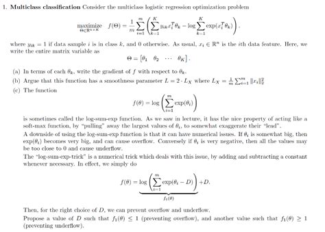 Solved 1 Multiclass Classification Consider The Multiclass
