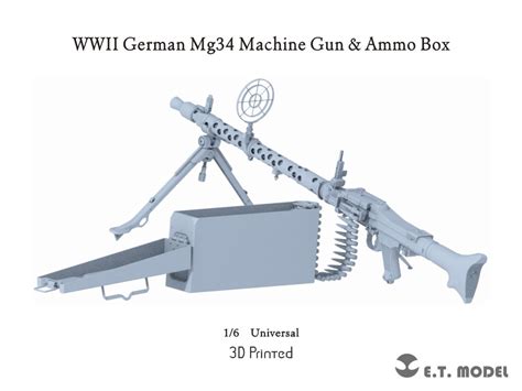 Etmodel P06 002 16 Wwii ドイツ Mg34機関銃and弾薬箱3dプリント製 Ms Models Web Shop