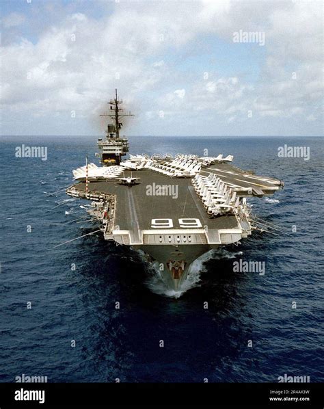 Us Navy An Aerial Bow View Of The Conventionally Powered Aircraft Carrier Uss America Cv 66