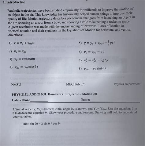 If initial velocity V0 is known initial angle θ0 Chegg