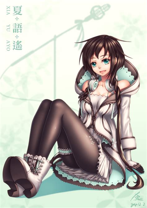 Long Hair Legs Brunette Open Mouth Legs Together Sitting Anime