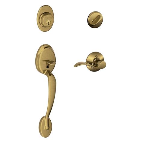 Schlage Plymouth Antique Brass Single Cylinder Deadbolt With Right