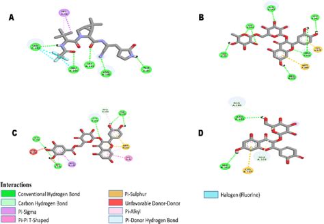 The 2d View Of The Molecular Interaction Of The Top Three Compounds Of