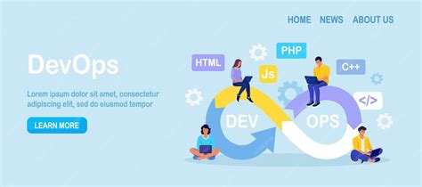 Concepto Devops Los Programadores Practican El Desarrollo Y Las Operaciones De Software