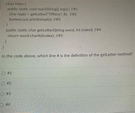 Solved Public Static Char Letter String Word Int Indexn In Chegg
