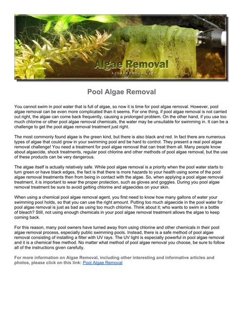 Pdf Pool Algae Removal Dokumentips