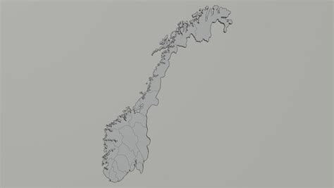 노르웨이의 정치 지도 3d 모델 Turbosquid 2077840