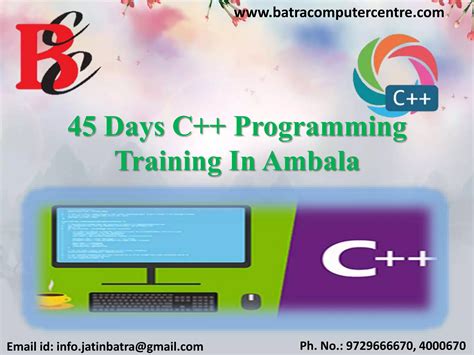 45 Days C Programming Language Training In Ambala Ppt