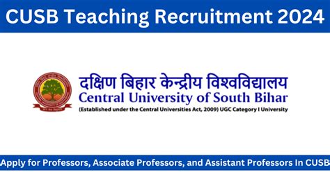 Cusb Teaching Recruitment 2024 Apply For Professors Associate Professors And Assistant