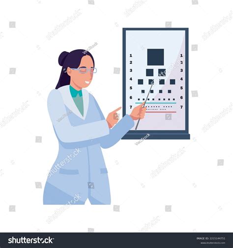 Doctor Eye Chart Over White Stock Vector Royalty Free 2215144751