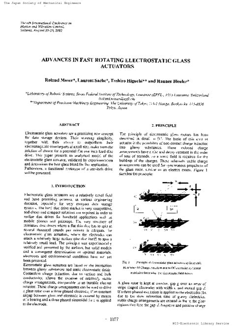 Pdf Advances In Fast Rotating Electrostatic Glass Actuators
