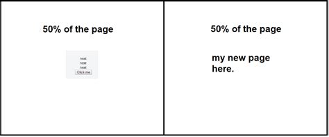 Javascript Opening A Half Page When Clicking A Button Stack Overflow