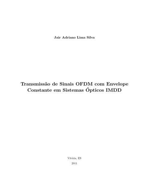 Transmissao De Sinais Ofdm Com Envelope Pdf Multiplexação De