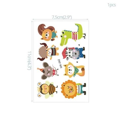 Tatouages Autocollants Sur Le Thème De La Jungle Pour Enfant Décoration