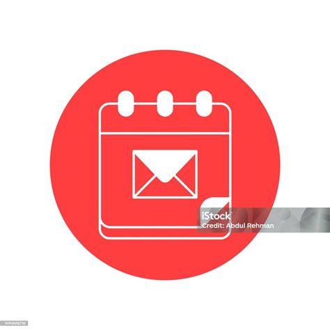 이메일 및 캘린더 벡터 아이콘은 쉽게 편집하거나 수정할 수 있는 트렌디한 배경색이 있습니다 0명에 대한 스톡 벡터 아트 및 기타