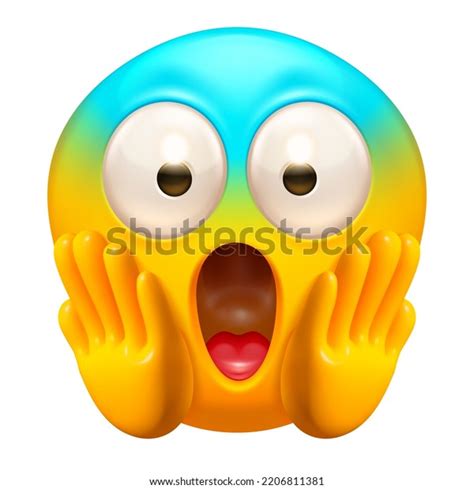 Screaming Fear Emoji Horror Fright Emoticon Stock Vector Royalty Free