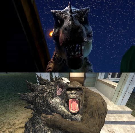 Godzilla And Kong React Tarbosaurus By Mnstrfrc On Deviantart