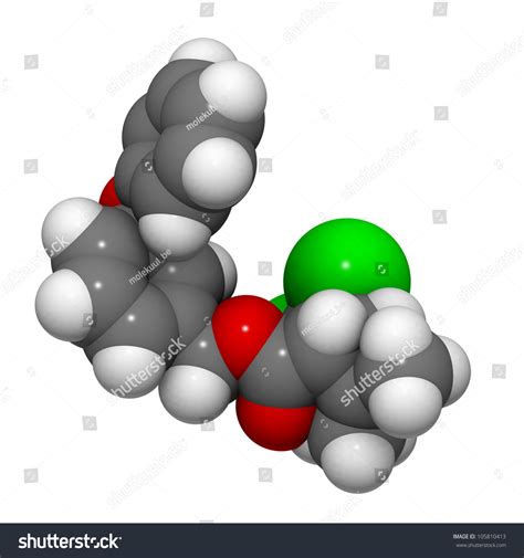 Permethrin Insecticide Molecule Chemical Structure Permethrin Is A