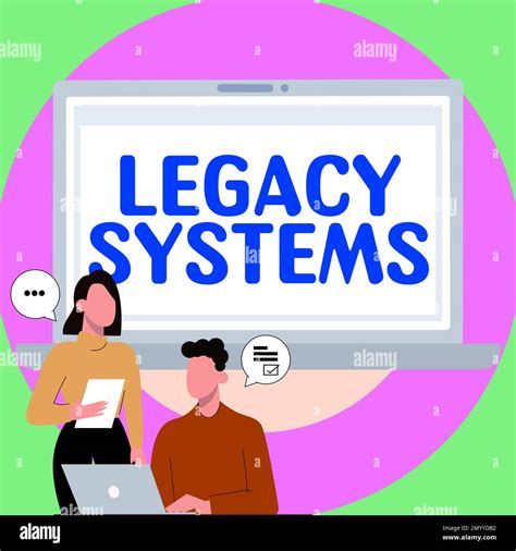 Text Caption Presenting Legacy Systems Business Approach Old Method Technology Computer System
