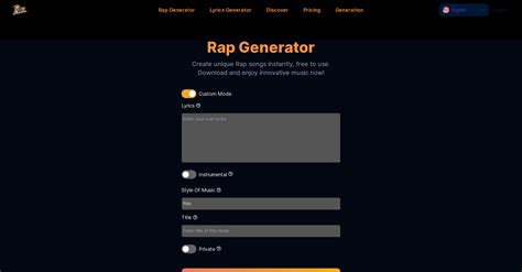 Rap Generator Ai Tool For Rap Music