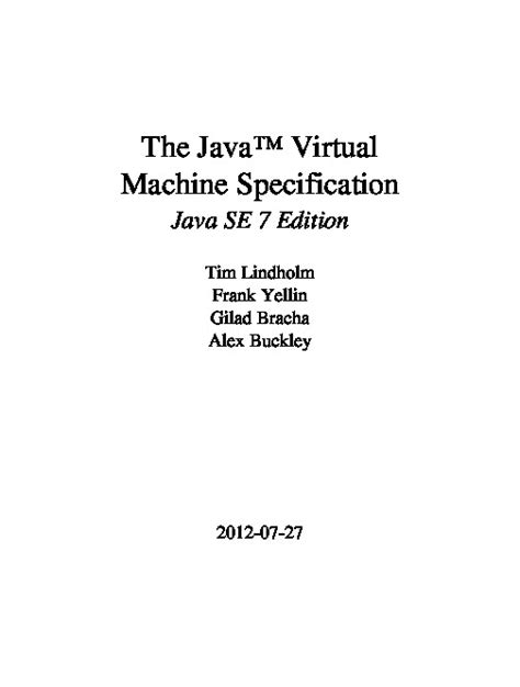 The Java Virtual Machine Specification Java Se 7 Edition Pdf