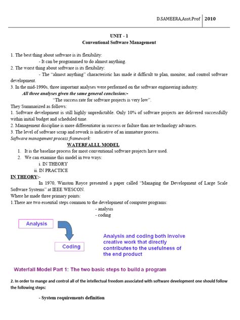 Unit 1 Conventional Software Management Pdf Software Development