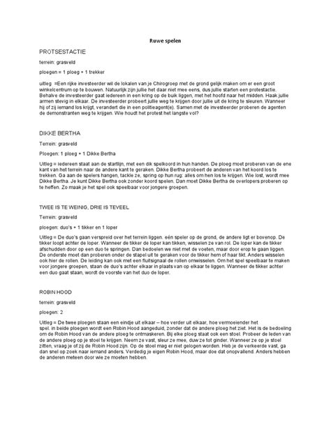 Ruwe Spellen Pdf