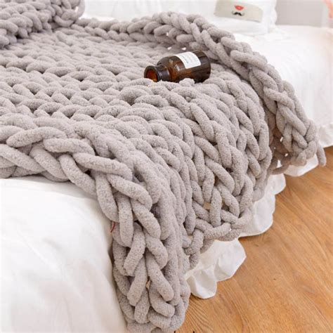 Chunky Knit Throw Blanket Etsy Uk