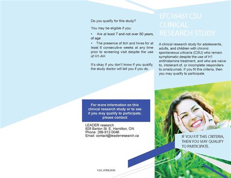 Chronic Spontaneous Urticaria Clinical Trial In Hamilton On Rurticaria