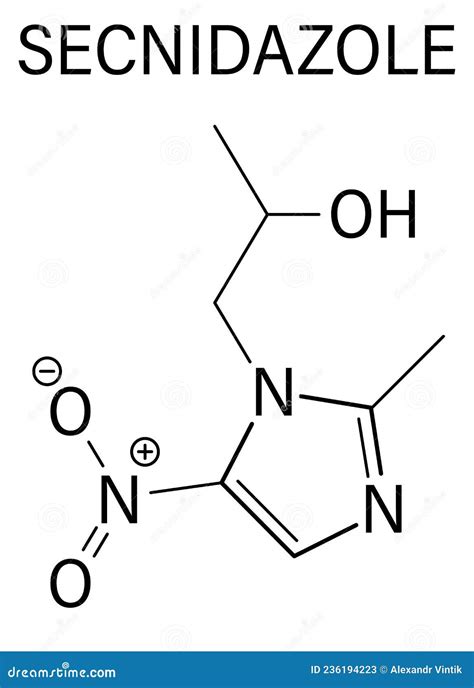 Secnidazole Anti Infective Drug Molecule Nitroimidazole Class Skeletal Formula Stock Vector