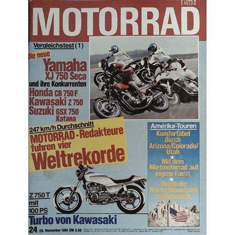 Das Motorrad Nr 24 25 November 1981 Vier Weltrekorde Zeitschrift