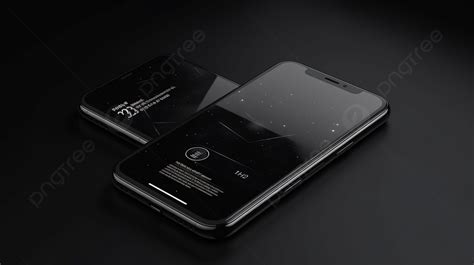 Two Different Black Iphone Devices On Top Of A Black Background 3d