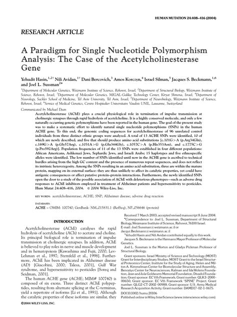 Pdf A Paradigm For Single Nucleotide Polymorphism Analysis The Case Of The